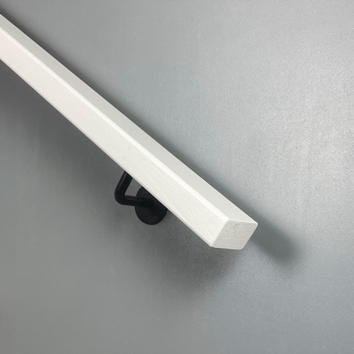 Houten trapleuning rechthoekig: Hardhout - Wit - Trapleuningexpert