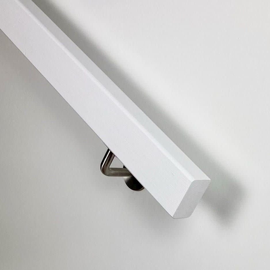 Houten trapleuning rechthoekig: Hardhout - Wit - Trapleuningexpert