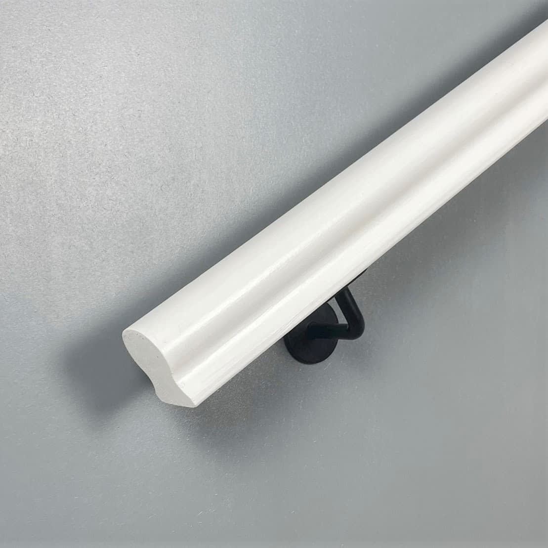 Houten trapleuning sleutelgat: Hardhout - Wit - Trapleuningexpert