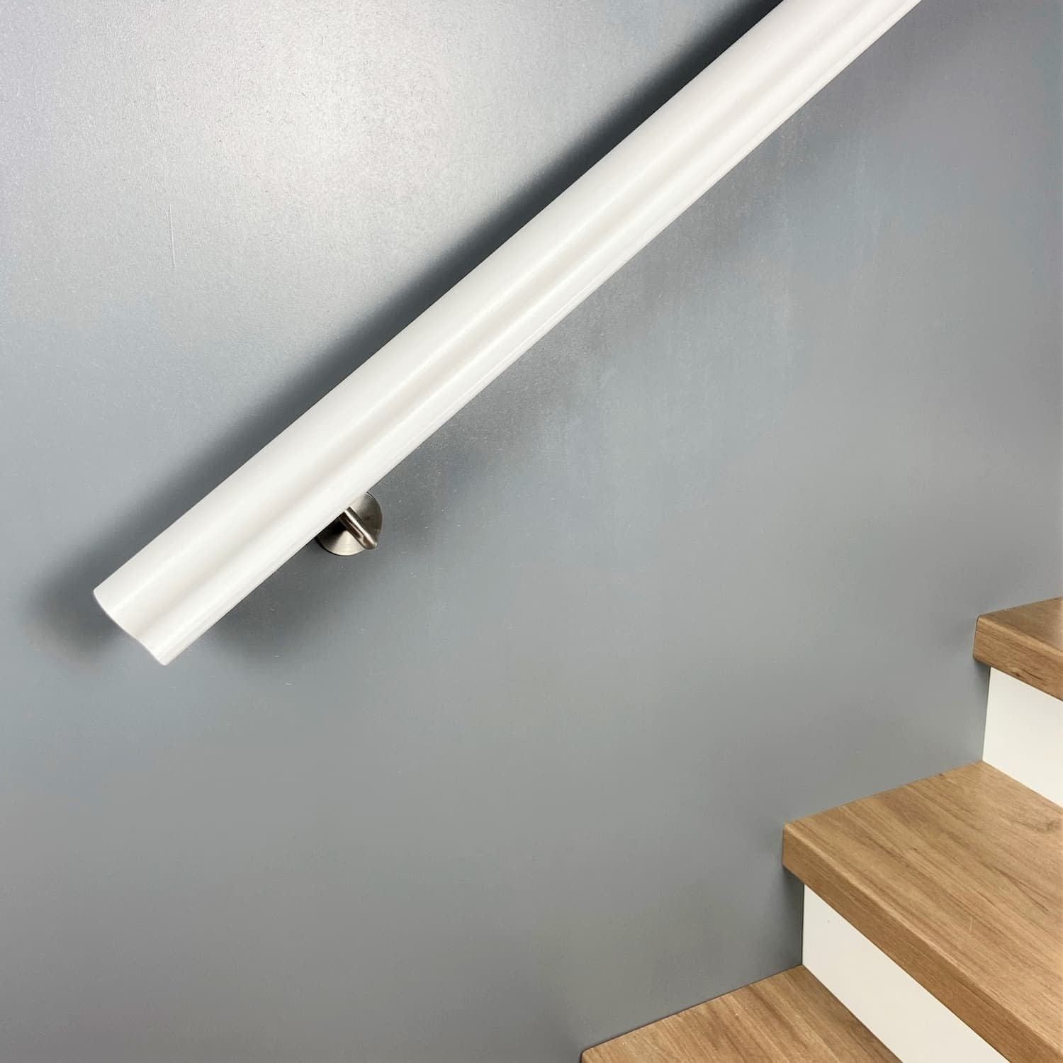 Houten trapleuning sleutelgat: Hardhout - Wit - Trapleuningexpert