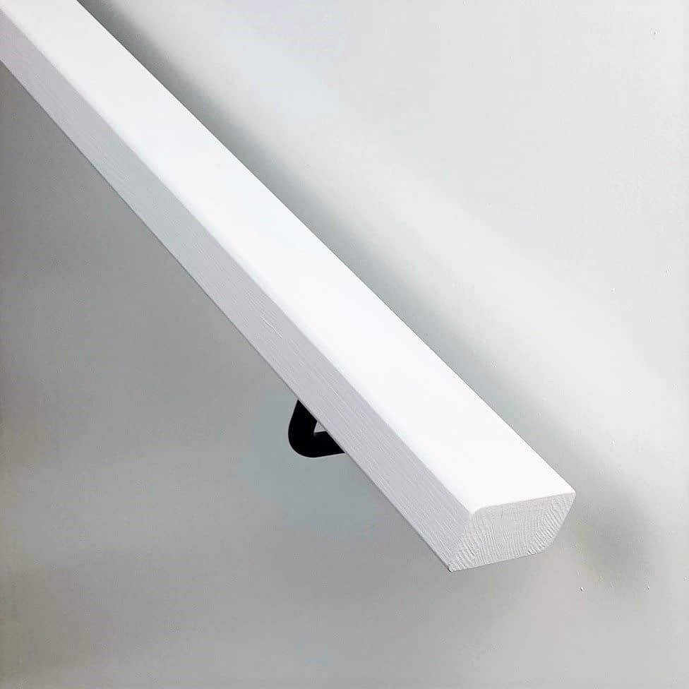 Houten trapleuning rechthoekig: Hardhout - Wit - Trapleuningexpert