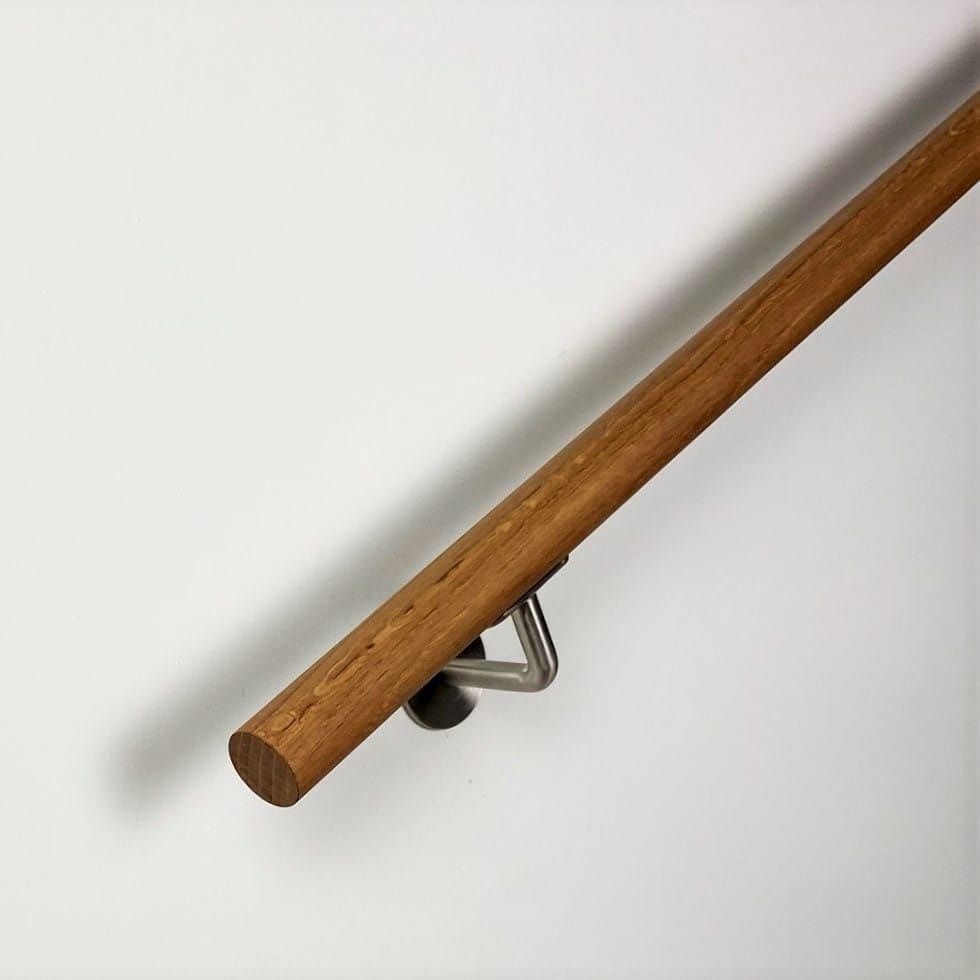 Eiken houten trapleuning | Rond (38 mm) - Trapleuningexpert