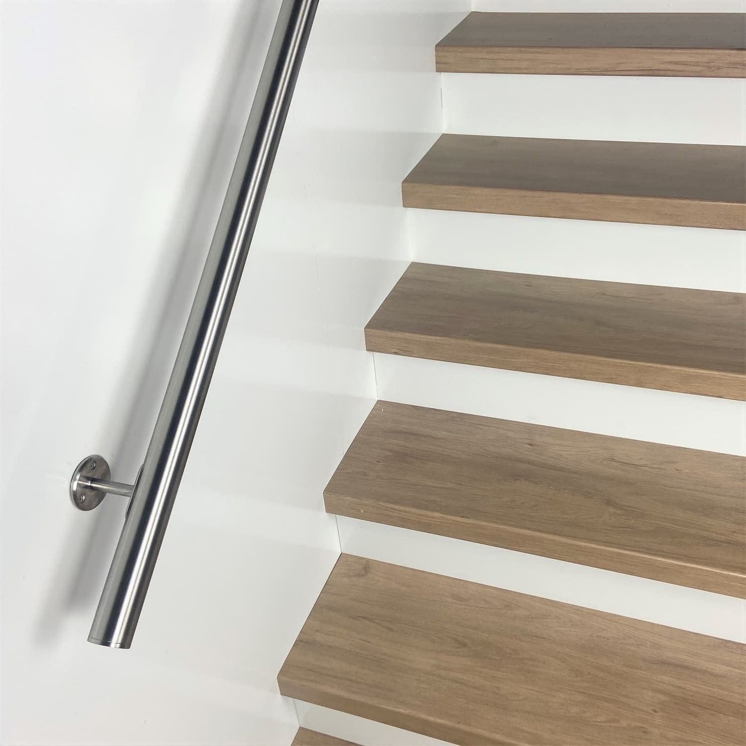 RVS trapleuning Rond - inclusief leuningdragers - Trapleuningexpert