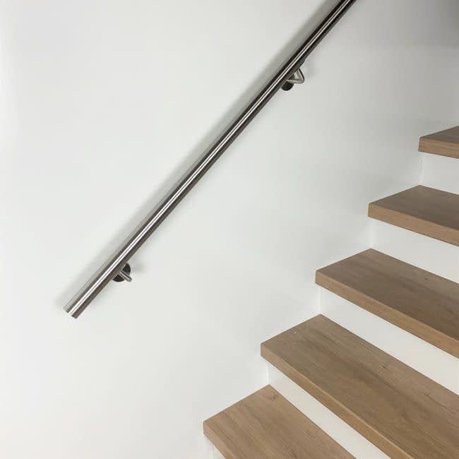 RVS trapleuning Rond - inclusief leuningdragers - Trapleuningexpert