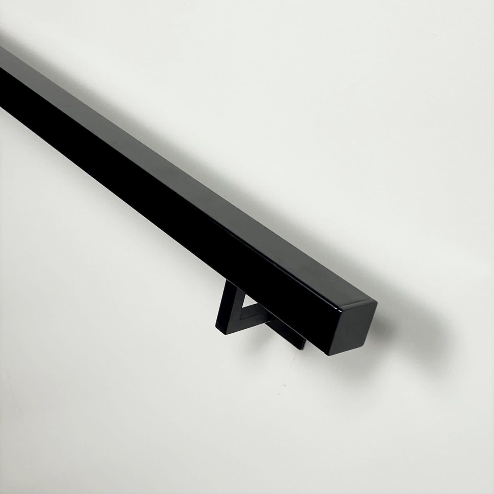 Stalen trapleuning vierkant: RVS - Zwart - Trapleuningexpert