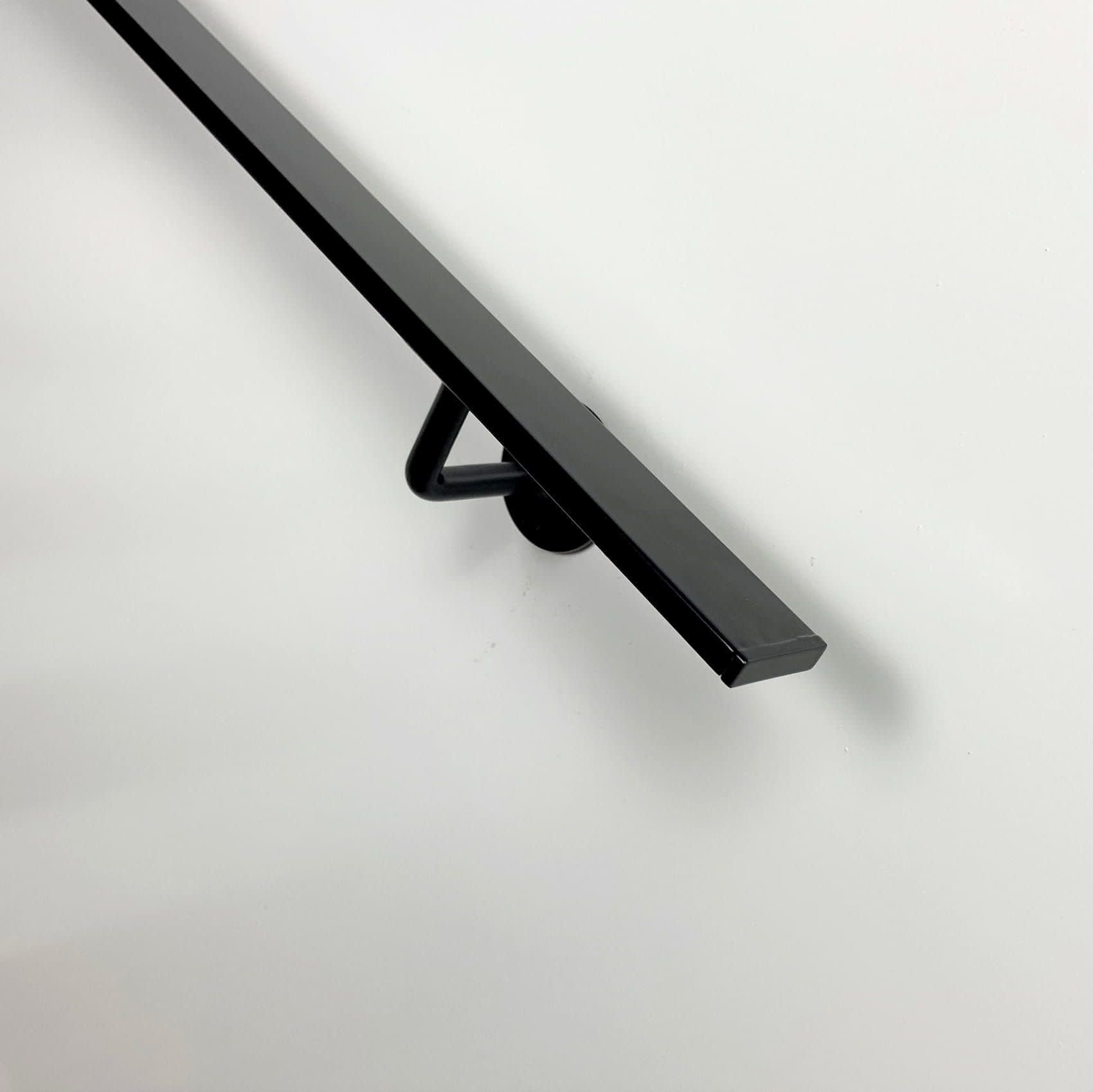 Stalen trapleuning rechthoekig: RVS - Zwart - Trapleuningexpert