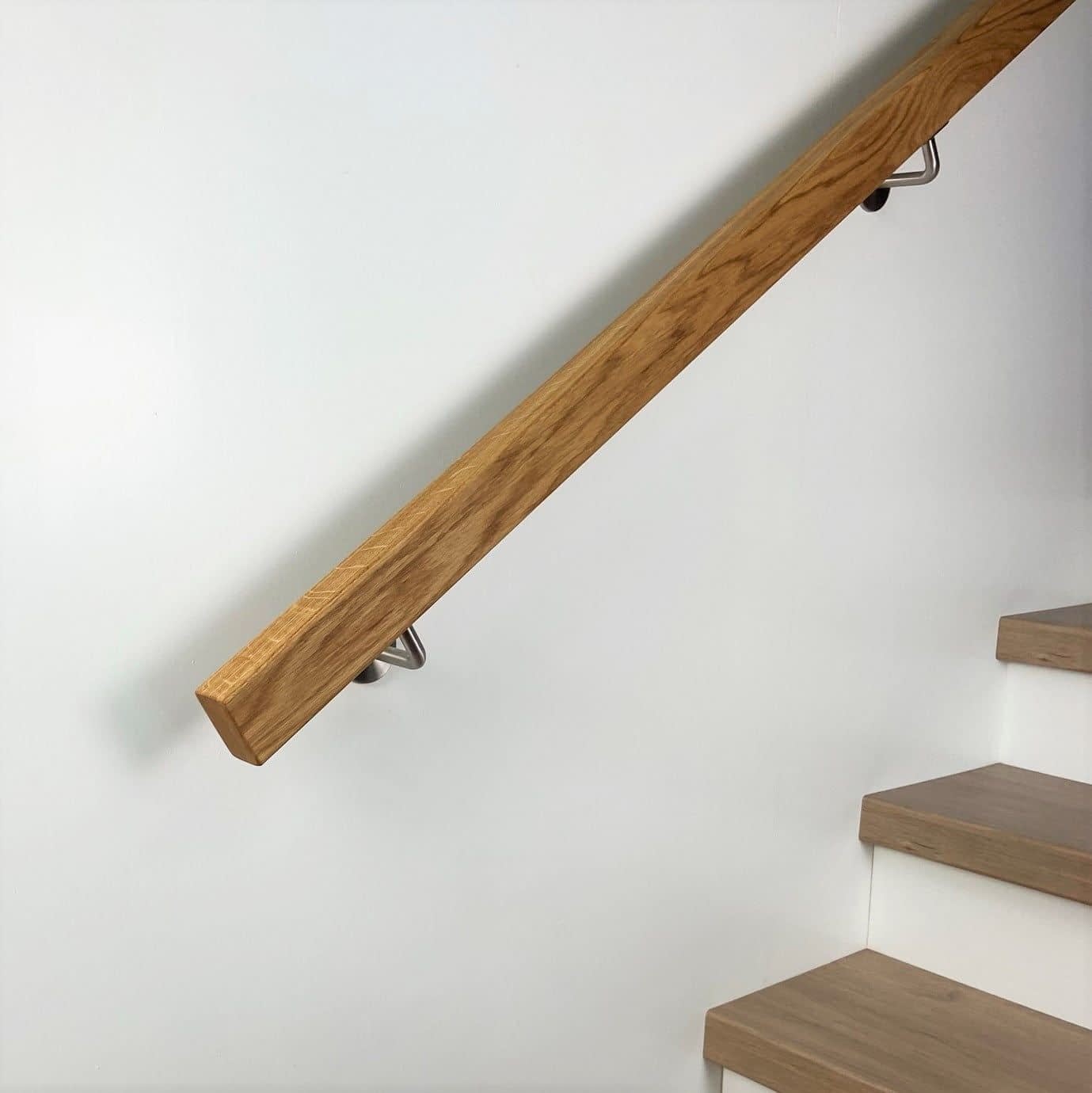 Houten trapleuning rechthoekig: Eiken - Trapleuningexpert