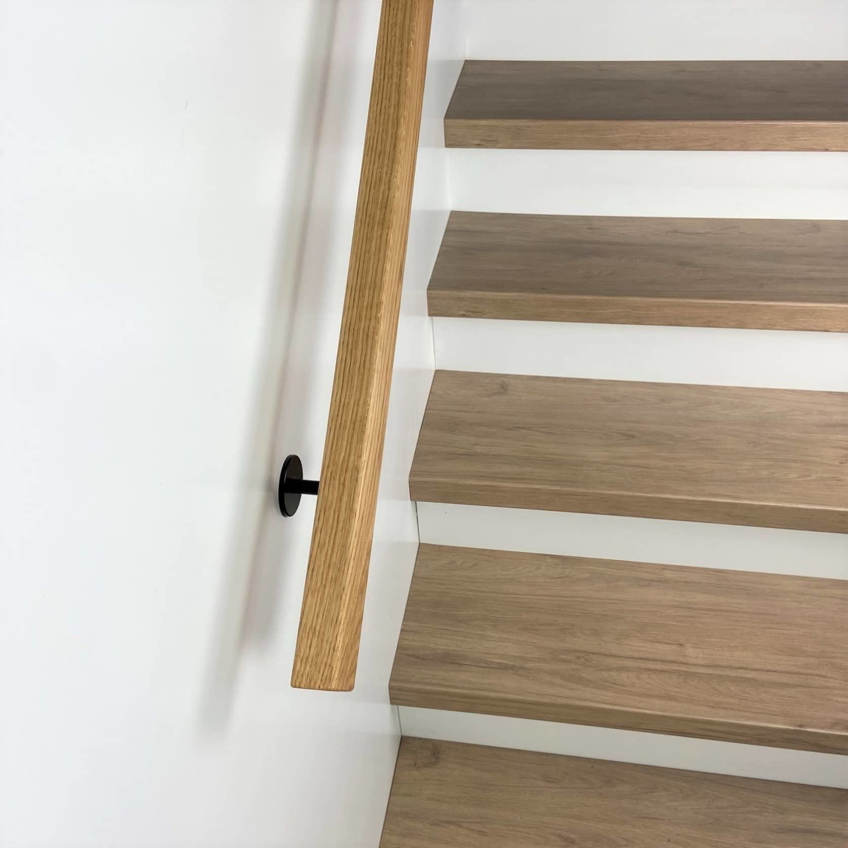 Houten trapleuning rechthoekig: Eiken - Trapleuningexpert