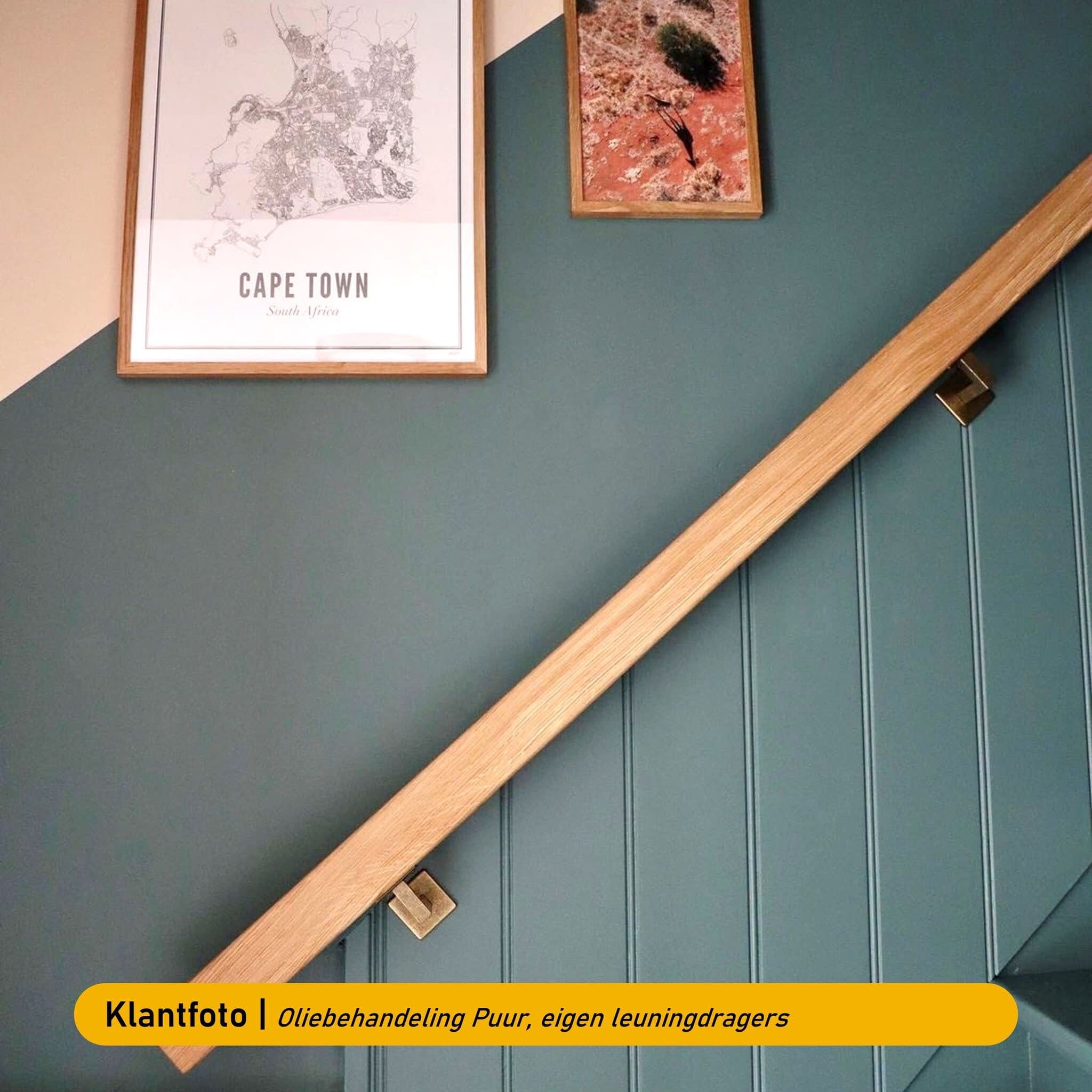 Eiken houten trapleuning | Rechthoekig (38x67 mm) - Trapleuningexpert