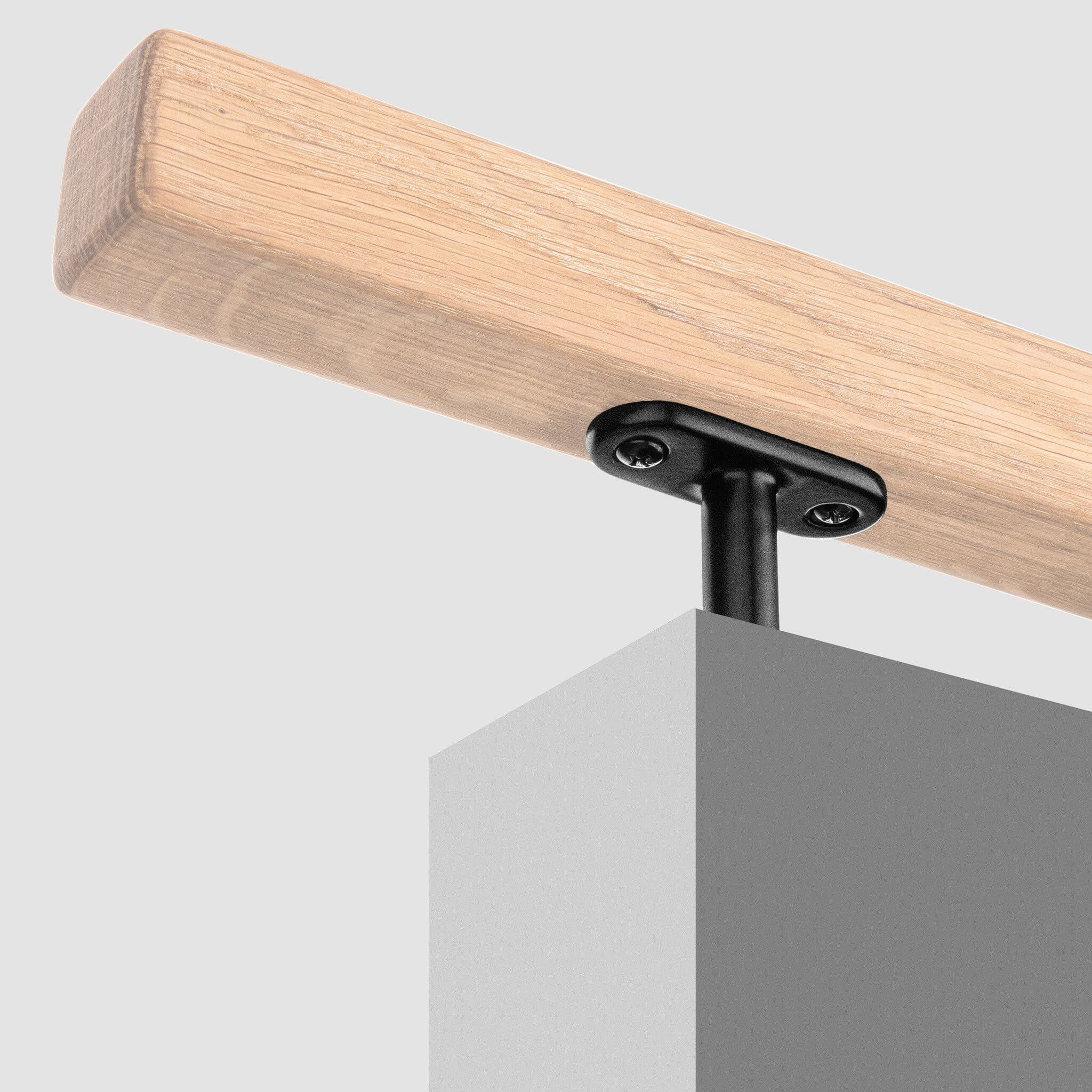 Zwarte leuningdrager - Model H (montage met schroeven) - Trapleuningexpert